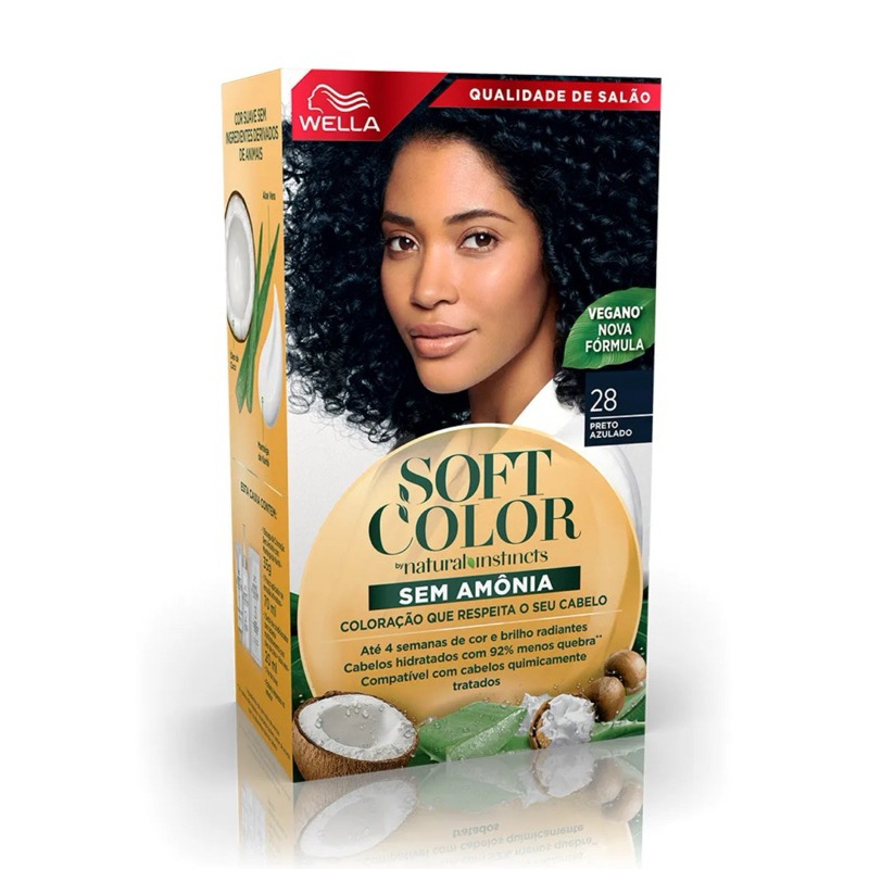Kit Soft Color Preto Azulado - cor 28 - SEM AMONIA | Shopee Brasil