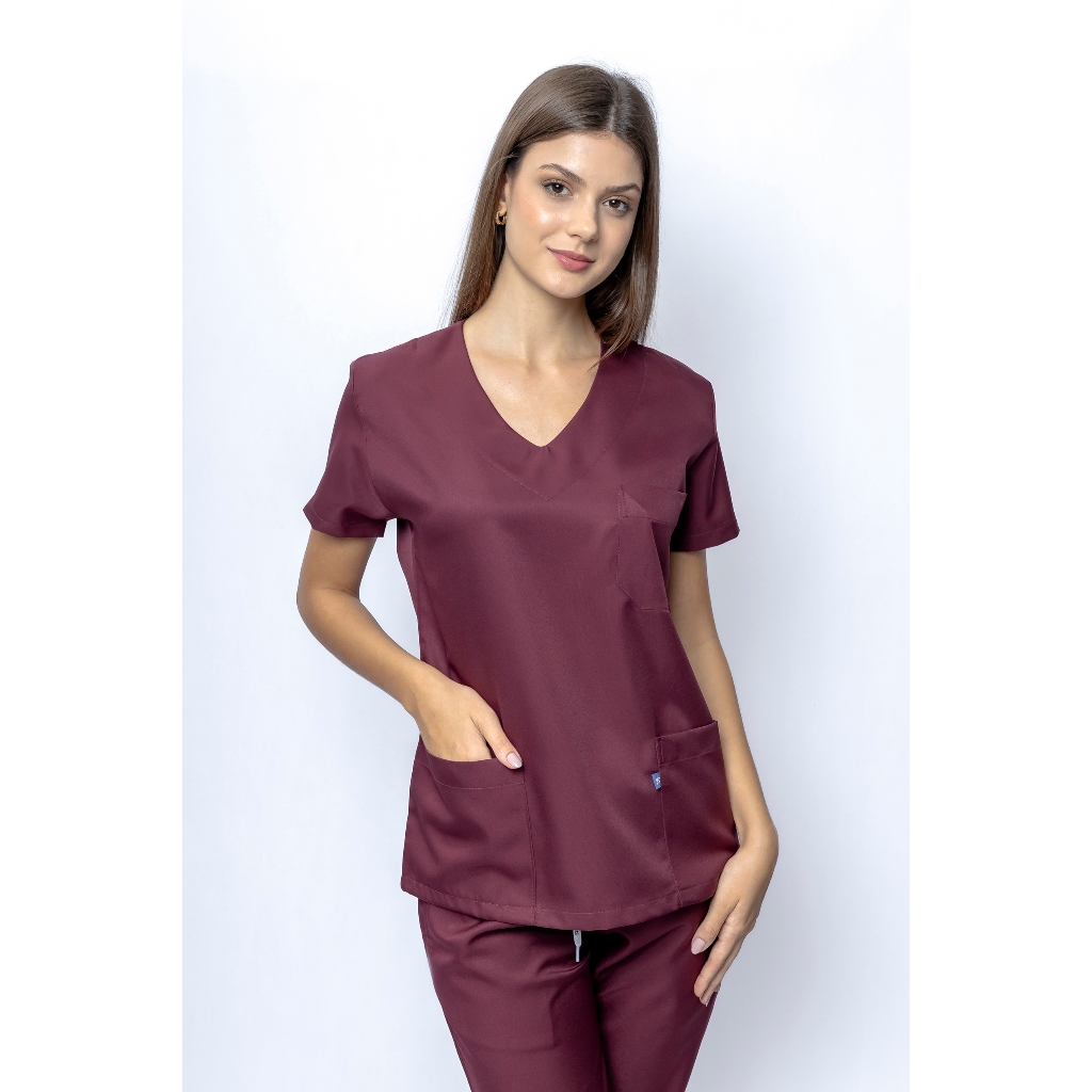 Scrub Pijama Cirúrgico Gabardine Conjunto Uniforme Feminino Básico ...
