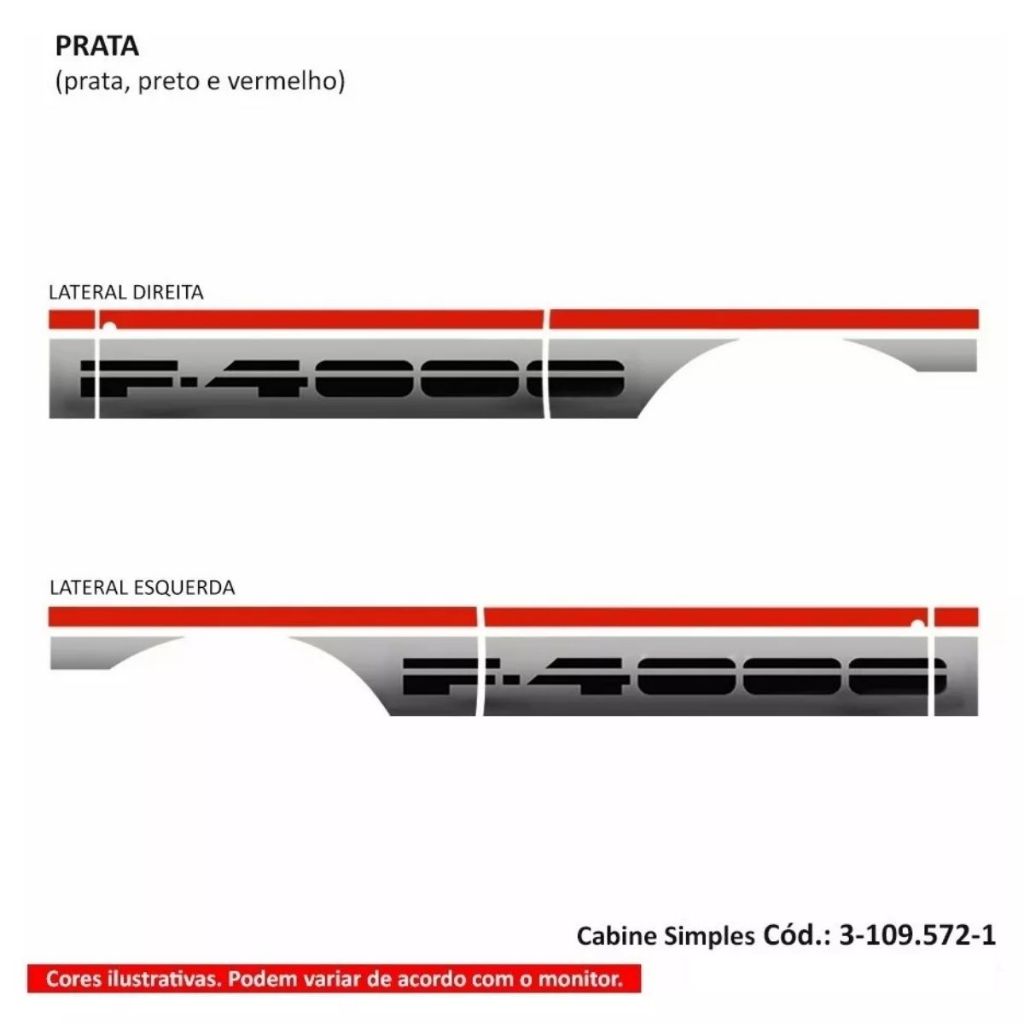 Adesivo Faixa Lateral Ford F4000 1993 Ss Cabine Simples Prata | Shopee ...