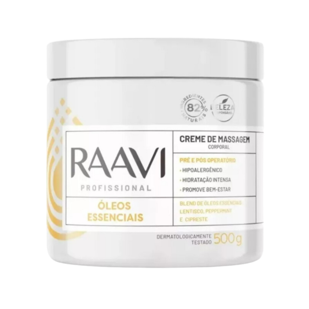 Creme Raavi de Massagem Óleos Essenciais 500g | Shopee Brasil