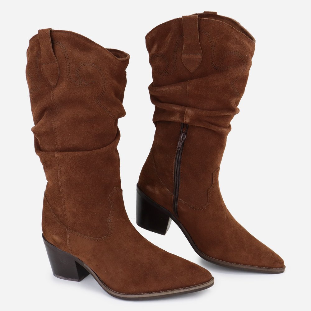 Bota Maria Paula Country Texana Western Bordada Couro Feminina Bico ...