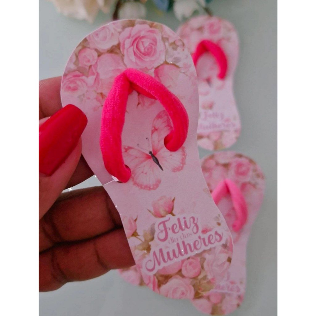 25/30/50 TAG CHINELINHO COM XUXINHAS PARA CABELO MIMO DIA DAS MULHERES ...