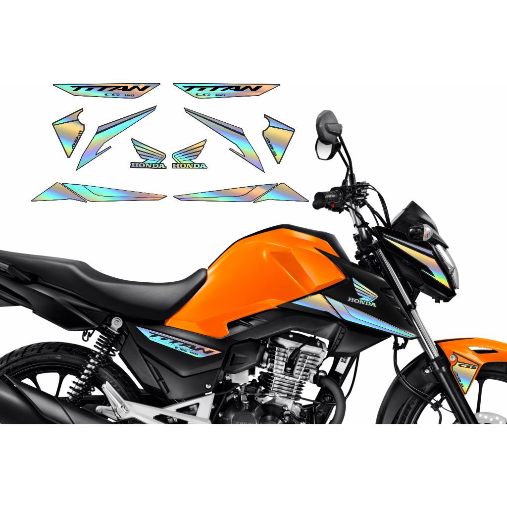 kit adesivo Titan 160 2025 holográfico | Shopee Brasil