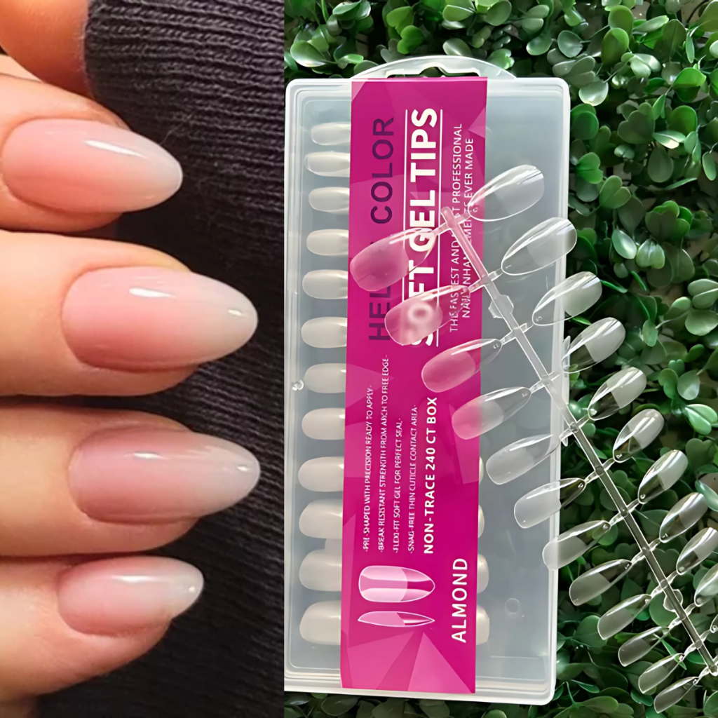 Unha Tips Soft Gel Almond fosca Helen Color c/240 Premium Alongamento ...