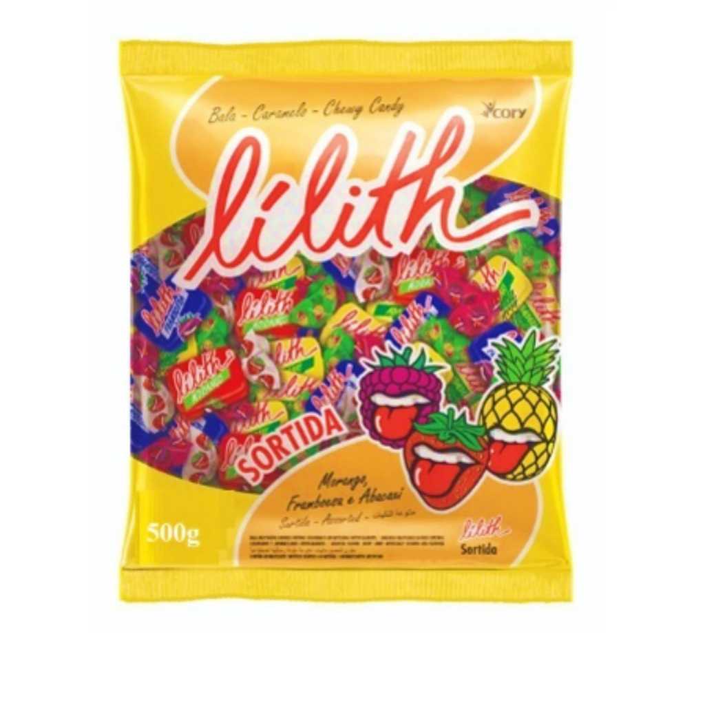 Bala Mastigável Lilith Sabores Sortidos de Morango, Framboesa e Abacaxi ...