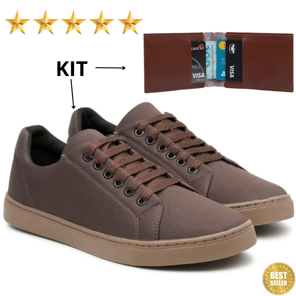HIPER kit Tenis masculino slim + Porta Cartão masculino | Shopee Brasil
