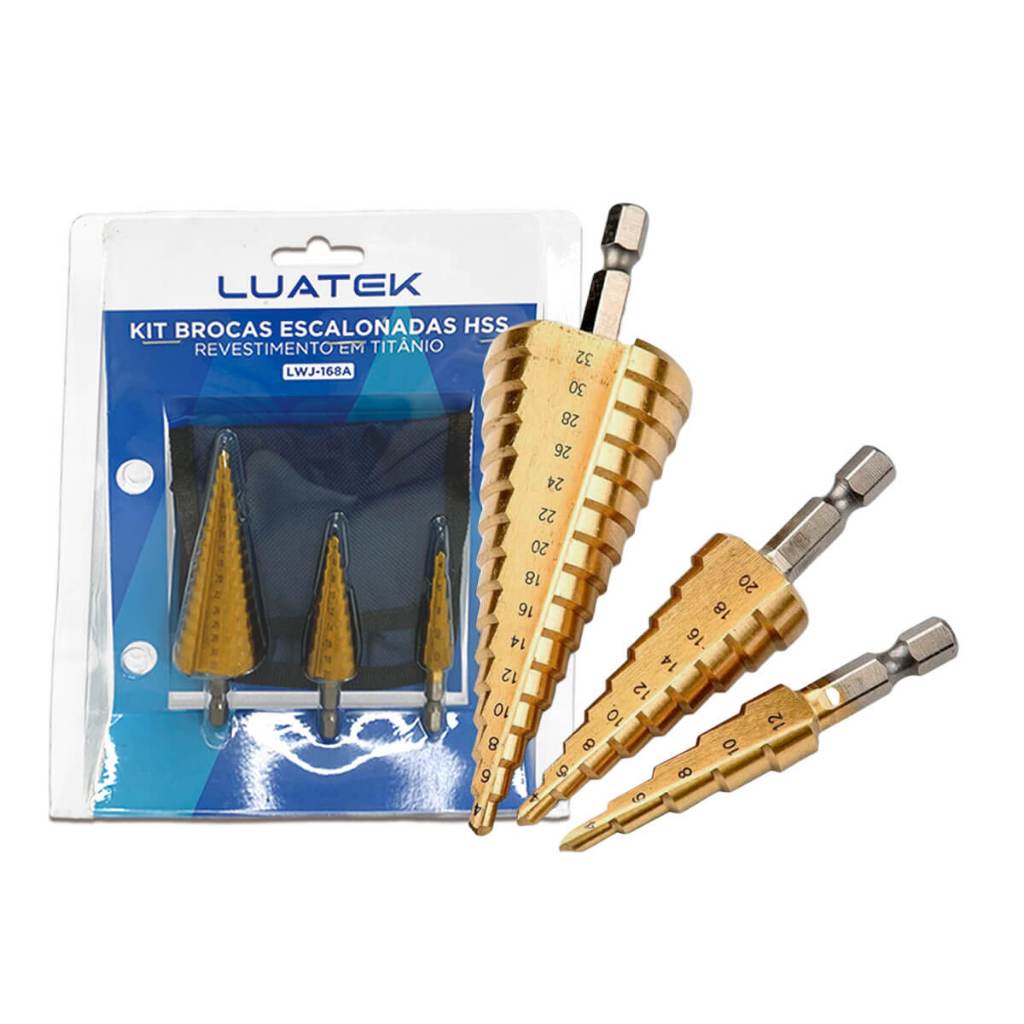 Brocas de Titânio Escalonadas – Perfure com Precisão Profissional Sem ...