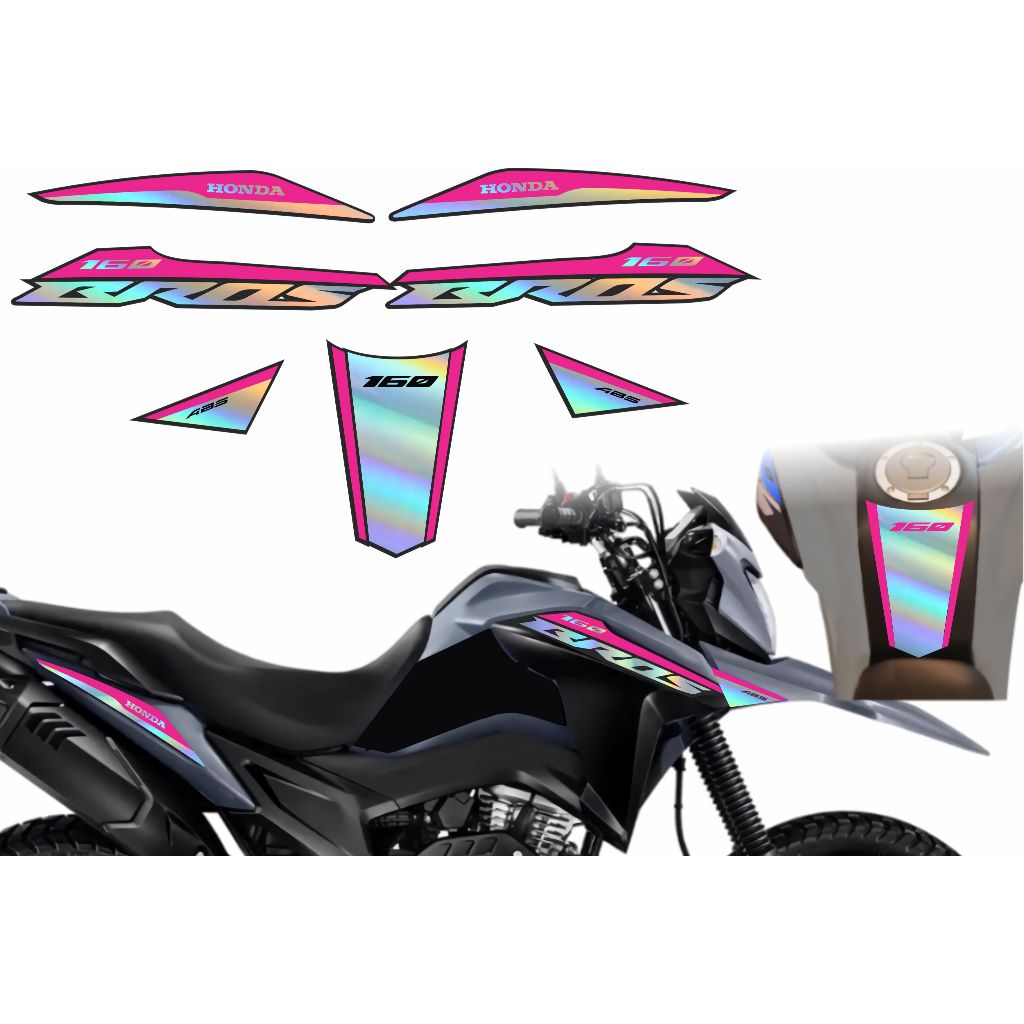 Adesivo Bros 160 2025 Kit Adesivos Holográfico | Shopee Brasil