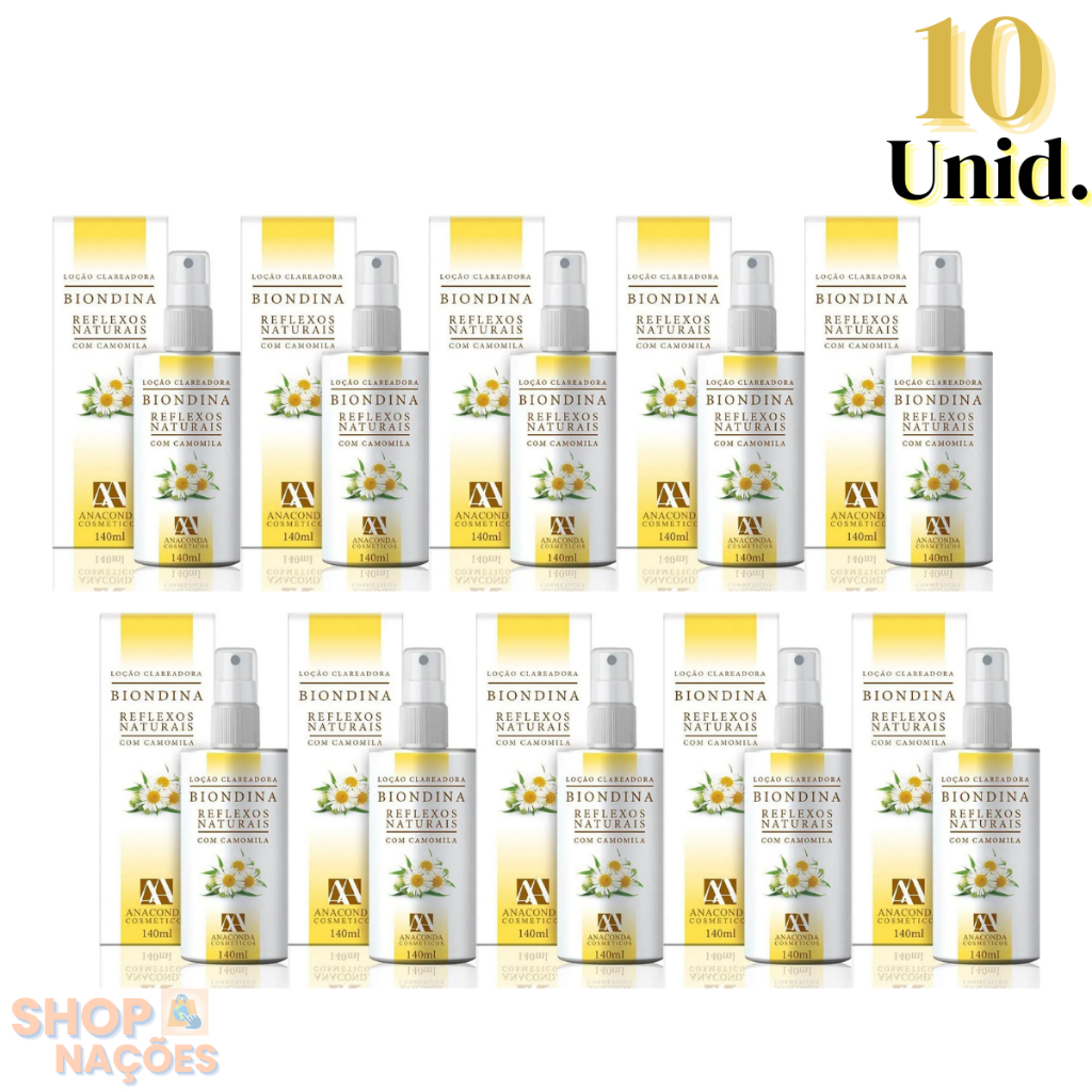 Kit 10Un Loção Clareadora Capilar Biondina com Camomila Reflexos ...