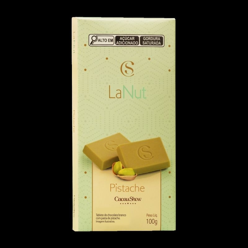 Barra Tablete LaNut Pistache 100g Chocolate Cacau Show | Shopee Brasil
