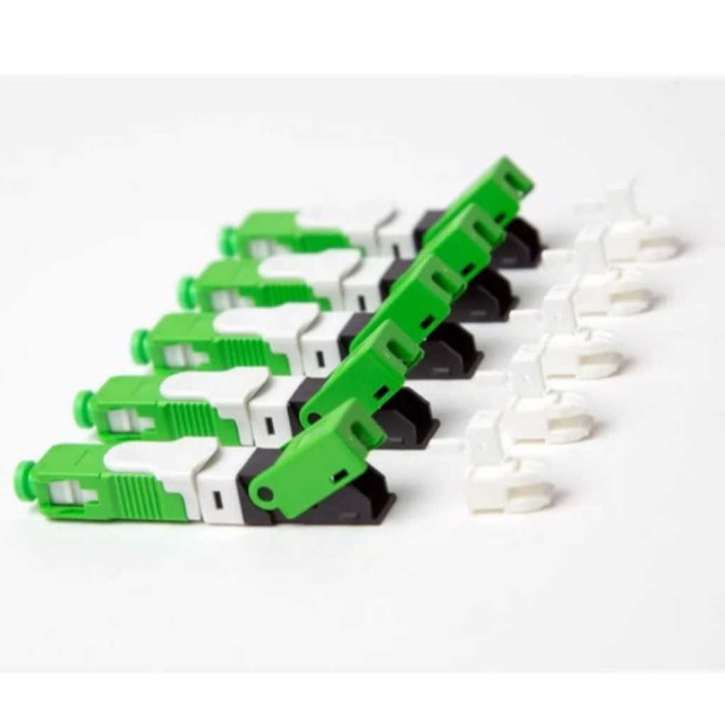 Kit 100Pcs Conector Optica Ftth Verde Sc/apc Click | Shopee Brasil