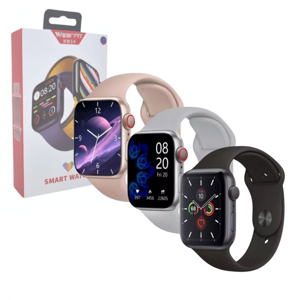 Relógio Inteligente Smartwatch 40mm com 02 Pulseiras Wearfit Altomex HW18 | Shopee Brasil