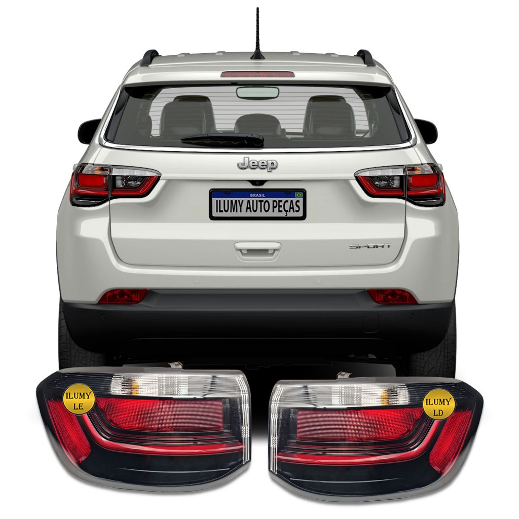 Par Sinaleira Traseira Jeep Compass 2022 2023 2024 2025 2026 Fume Todos ...