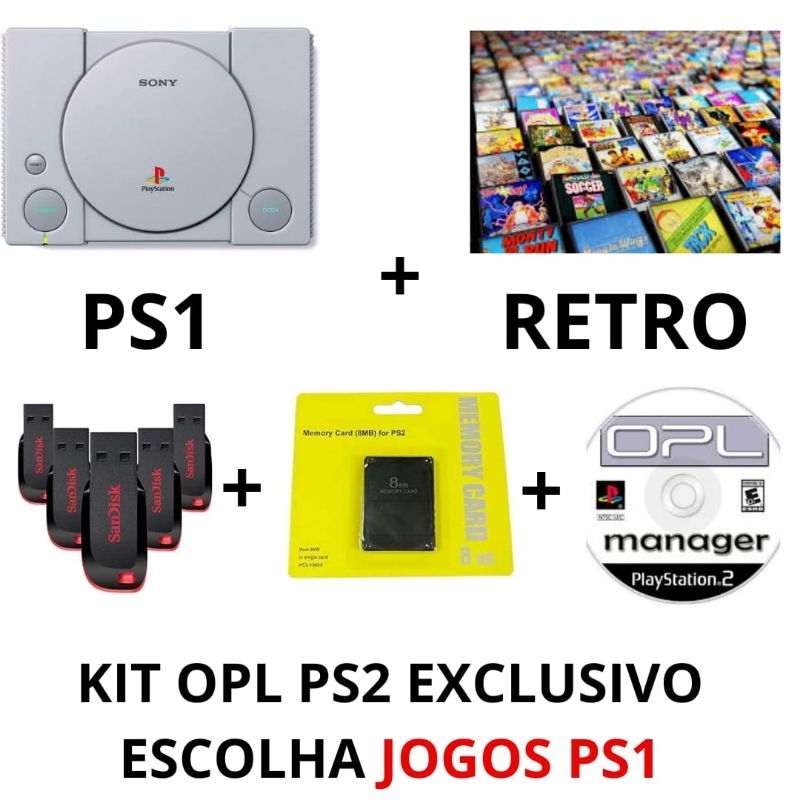 OPL PS1 ESCOLHA JOGOS PS1 E PS2 E EMULADORES E PENDRIVE | Shopee Brasil