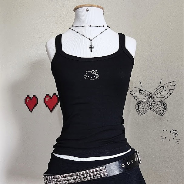 Regata da hello kitty, top y2k, grunge, affliction (produto novo ...