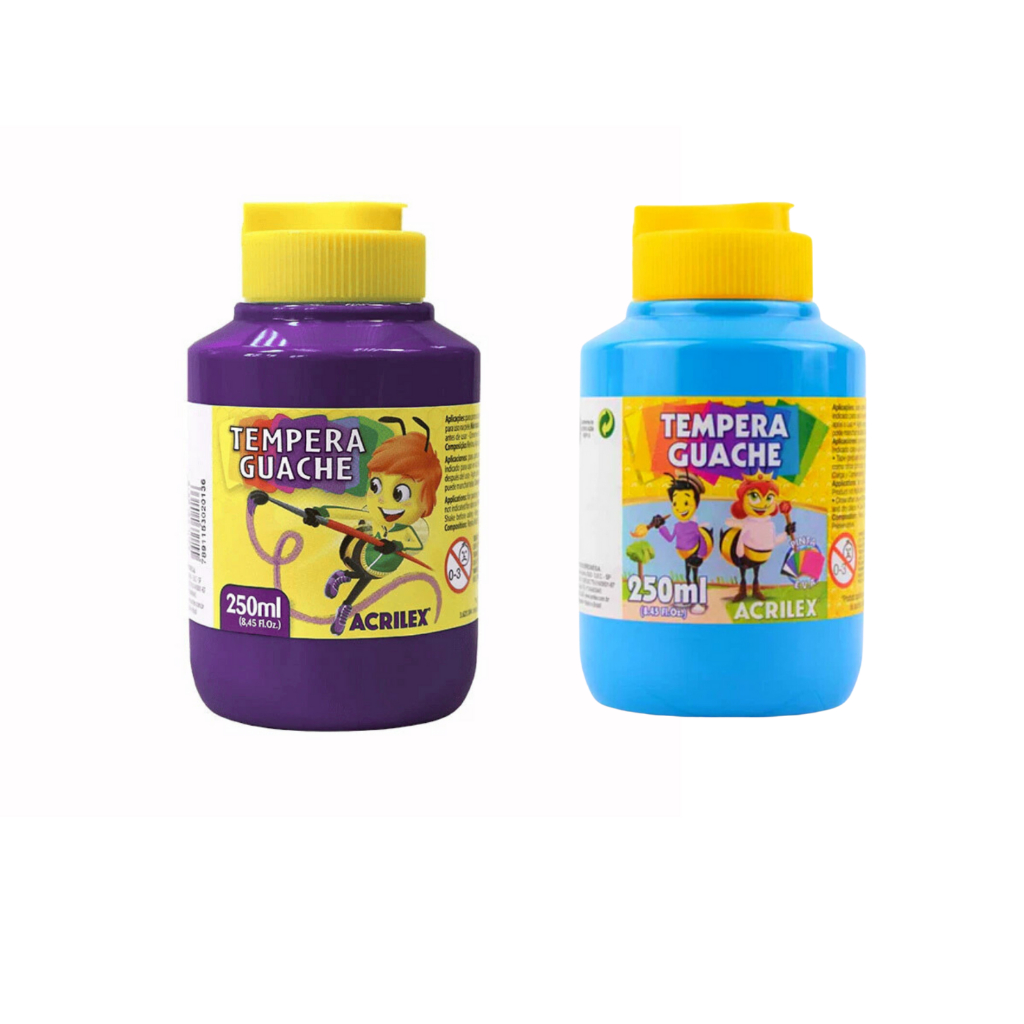 Kit Com 2 Unidades Tinta Tempera Guache Acrilex 250ml - ESCOLHA A SUA ...