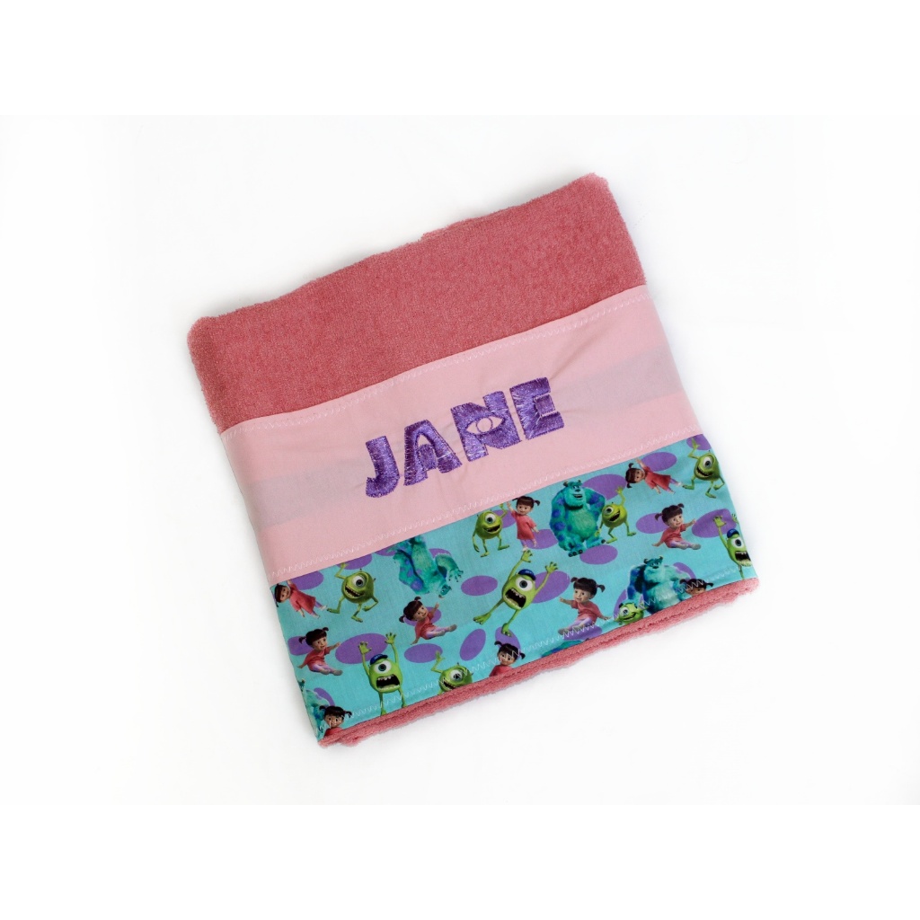 Toalha de banho pet rosê Monstros SA personalizada para cachorro ...