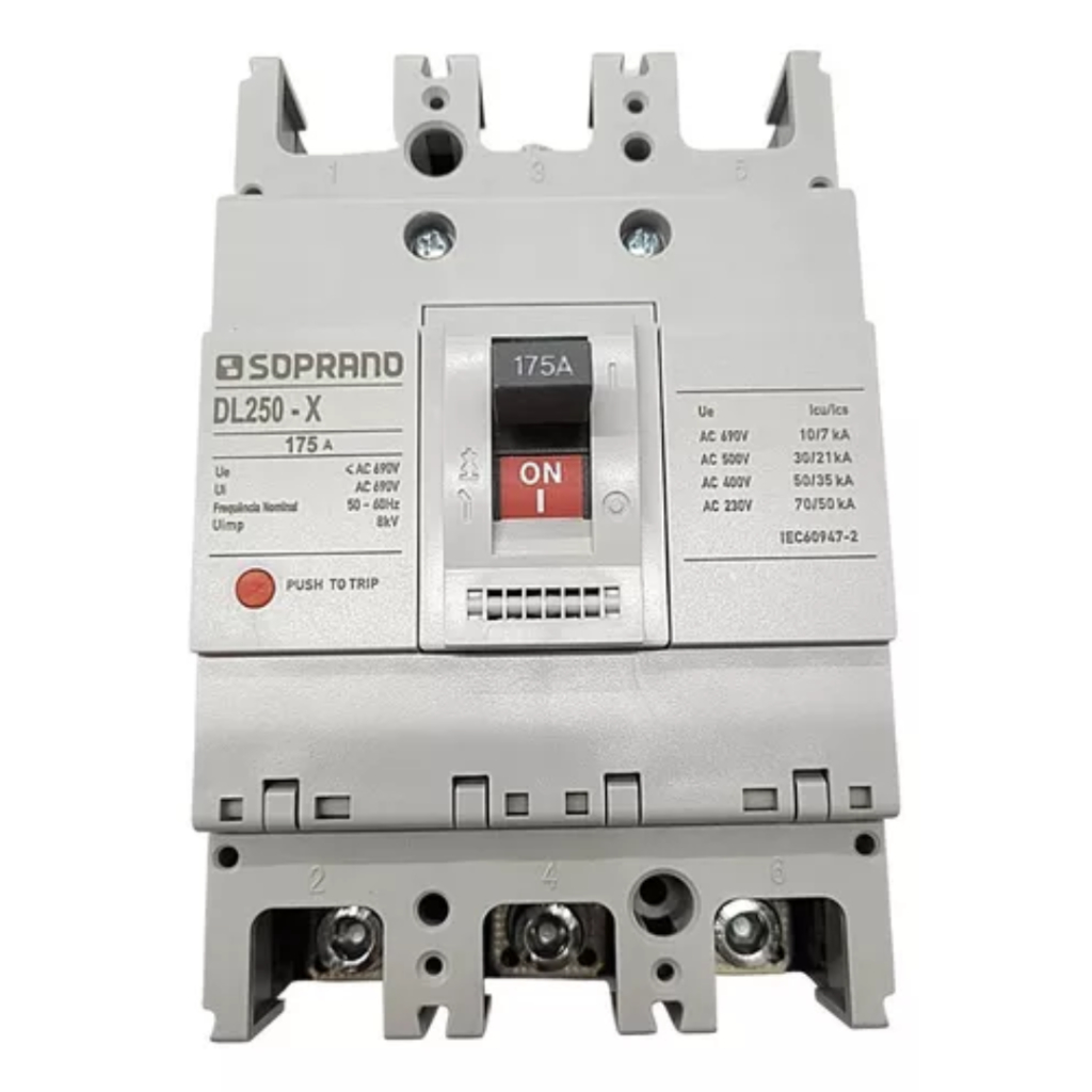 Disjuntor Trifasico Caixa Moldada 175amp 3 Polos Soprano | Shopee Brasil