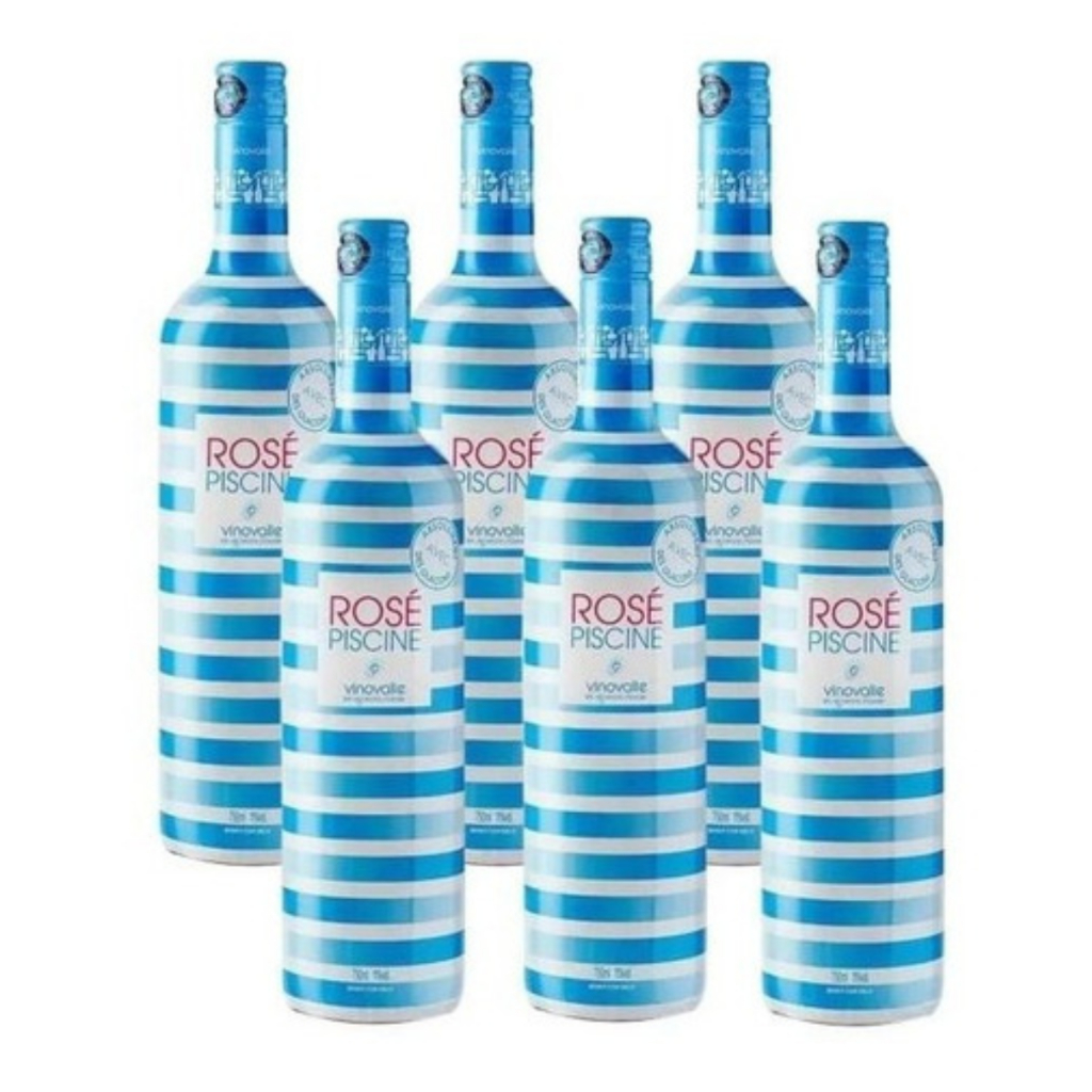 Vinho Rosé Piscine Francês Stripes 750ml Kit Com 6 Unidades | Shopee Brasil