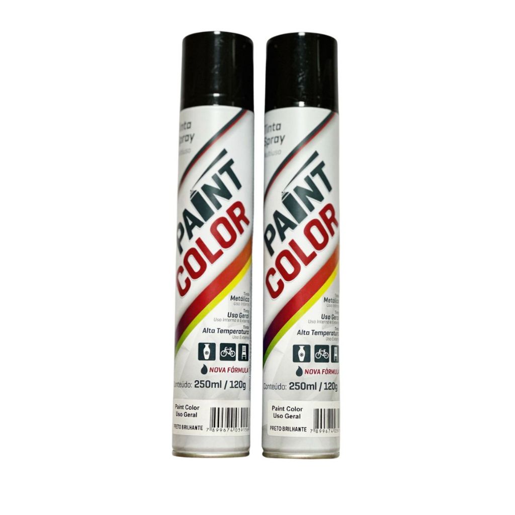 Tinta Spray Paint Color Cores 250ml/120g - Alta Temperatura e Uso Geral ...