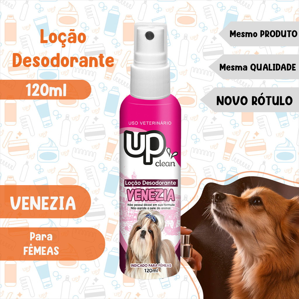 Loção Venezia Colonia Pet Perfume para Cães E Gatos 120ml Up Clean ...