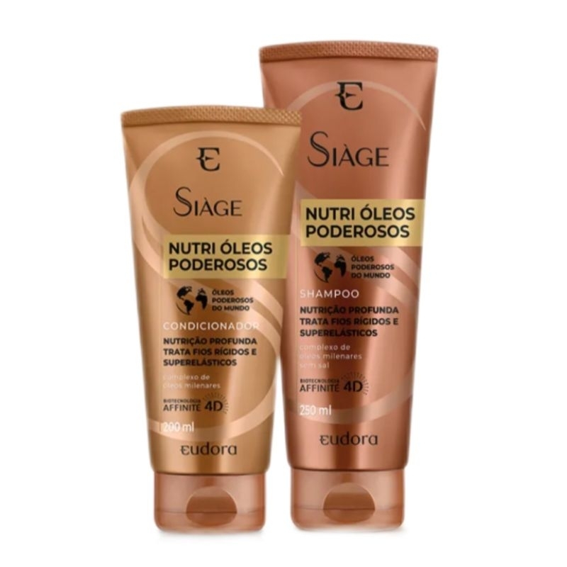 Siàge Nutri Óleos Poderosos Shampoo e Condicionador Eudora | Shopee Brasil