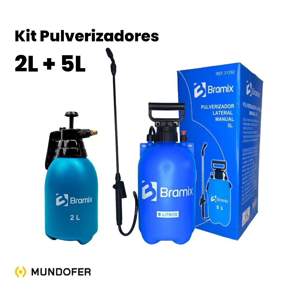 KIT PULVERIZADOR MANUAL LATERAL 5 L 2L BRAMIX | Shopee Brasil