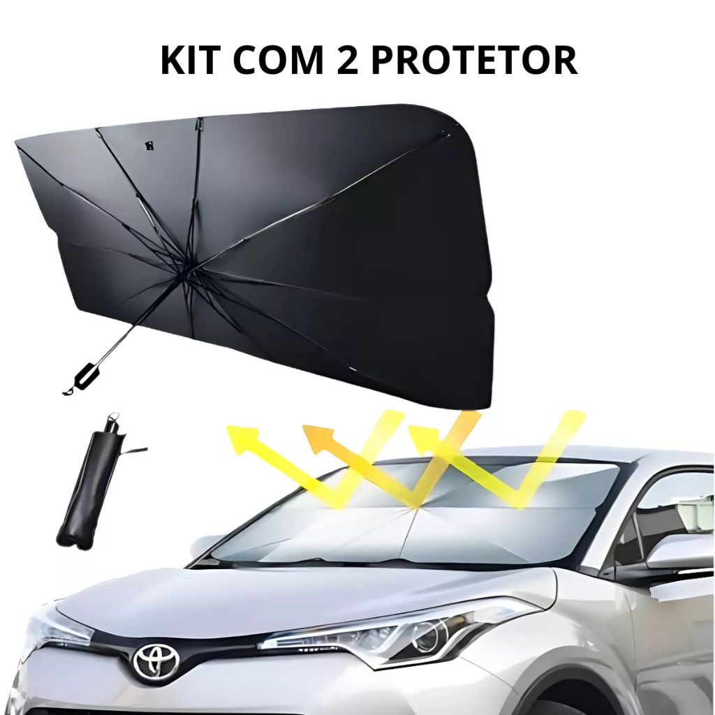 Kit Painel Guarda Sol Protetor Solar Carro Quebra Sol Parabrisa Carro ...