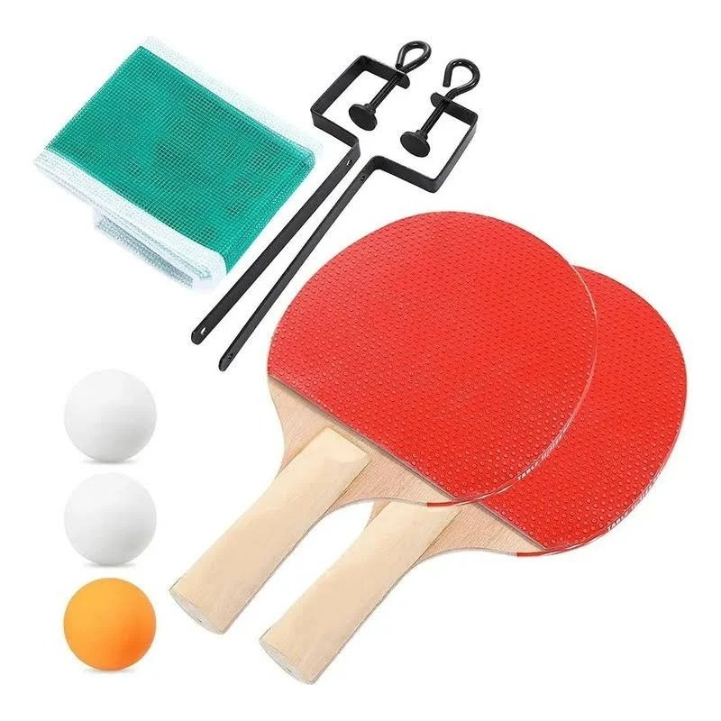 Kit Ping Pong com Rede 2 Raquetes E 3 Bolinhas tenes de mesa | Shopee ...