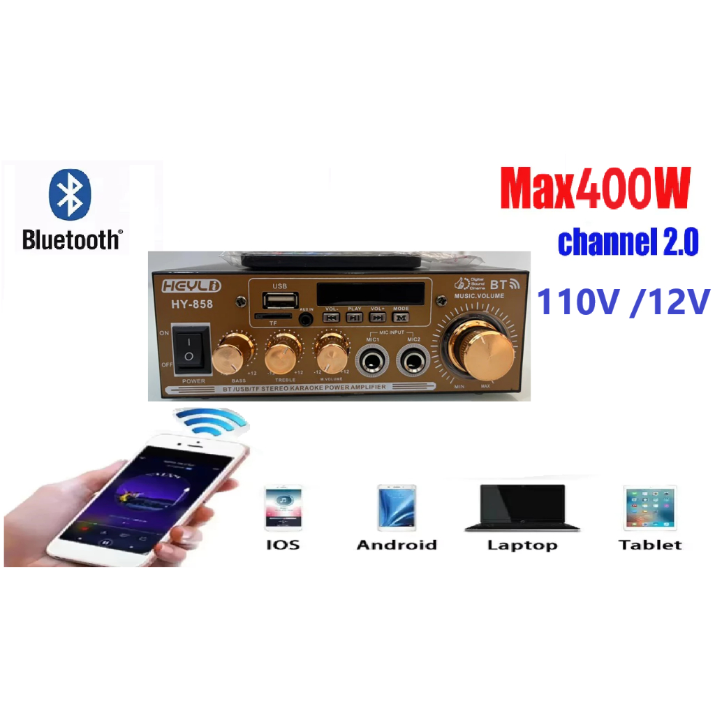 Super Amplificador karaokê Modulo Bluetooth Áudio Digital Potência 400w ...
