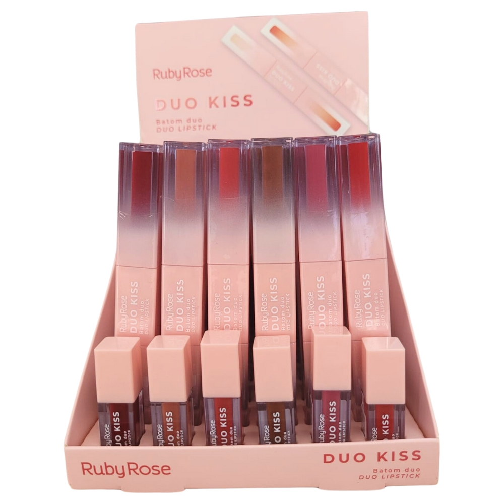 Kit Batom Duo Kiss 2x1 C/6 Unidades Ruby Rose - HBL6203 G2 | Shopee Brasil