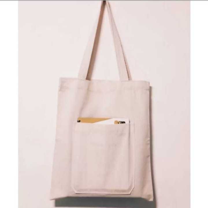 KITS ECOBAG BOLSA SACOLA COM BOLSO EXTERNO 100% ALGODÃO CRÚ TAM: 30x35 cm | Shopee Brasil