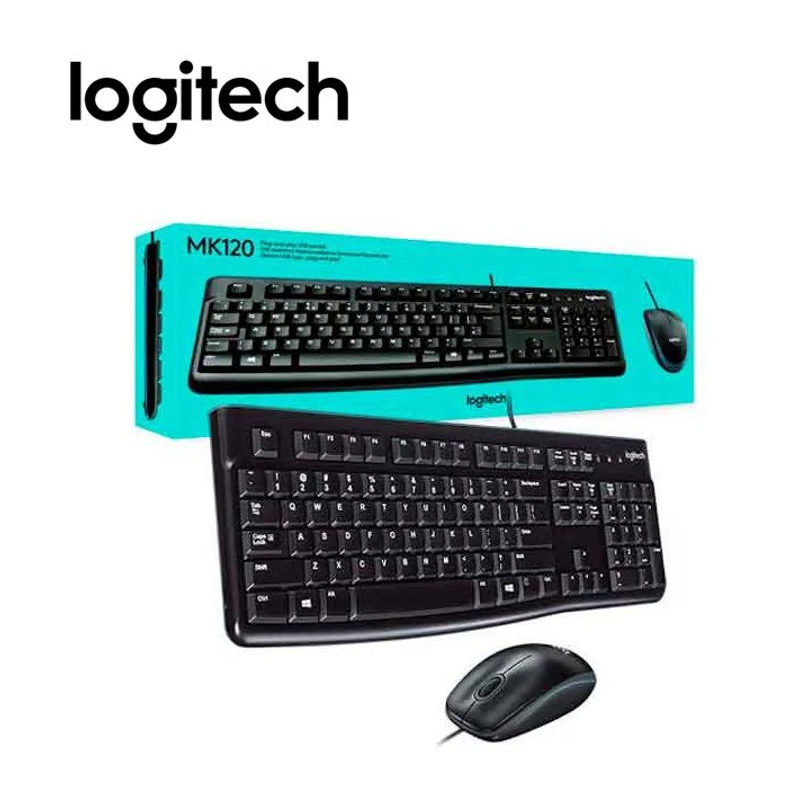 Kit Teclado E Mouse Com Fio MK120 USB Óptico Preto Logitech (ALR ...