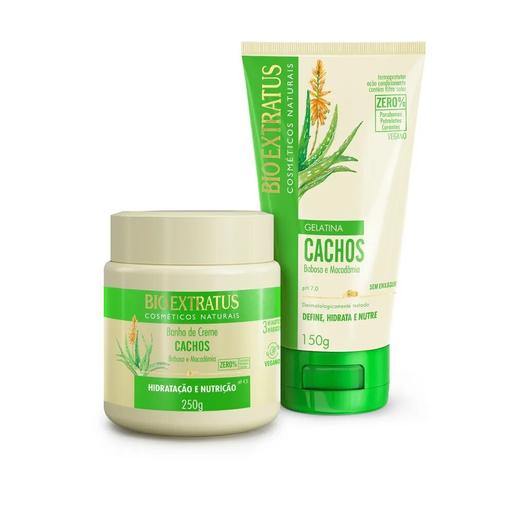 Kit Bio Extratus Cachos Banho De Creme (250g) E Gelatina | Shopee Brasil