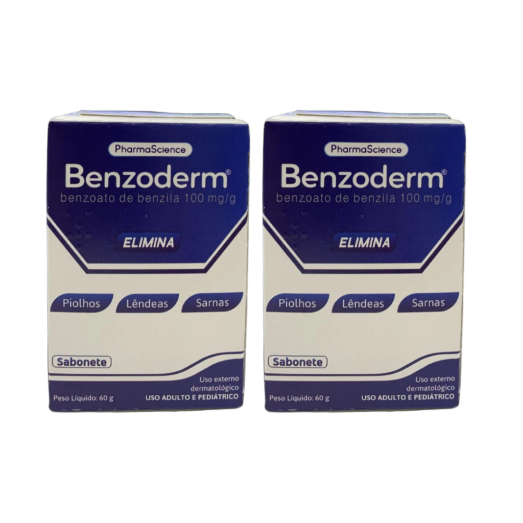 Kit 2x Benzoderm Benzoato Benzila Elimina Piolhos Sarna 60g | Shopee Brasil
