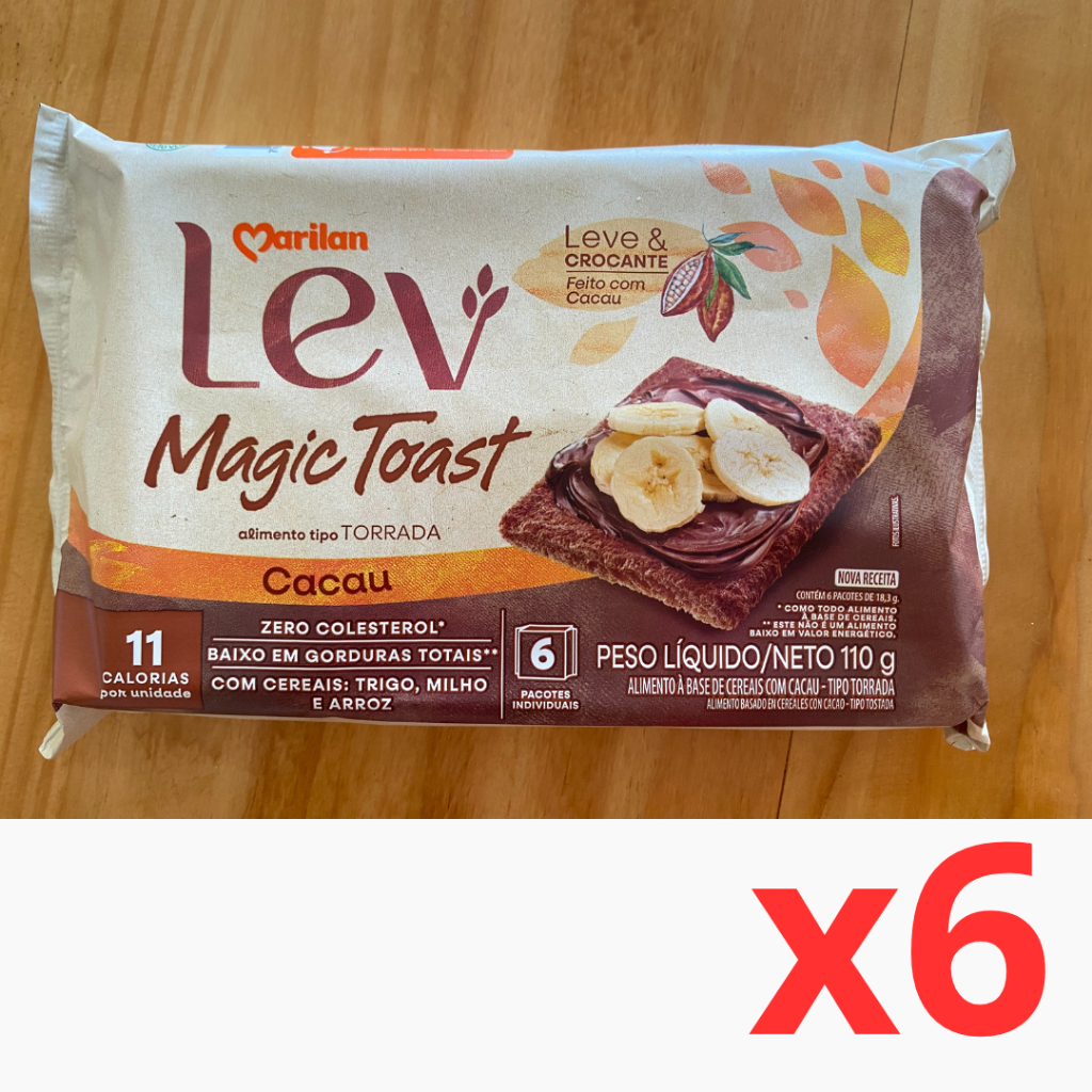 Kit 6 Torrada Marilan Magic Toast Cacau Pacote com 110g | Shopee Brasil