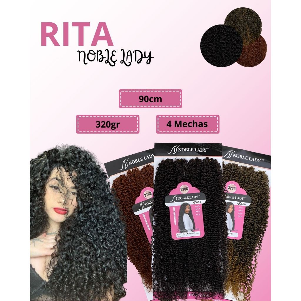 Crochet Rita Noble Lady 4 Mechas 90cm 320gr | Shopee Brasil