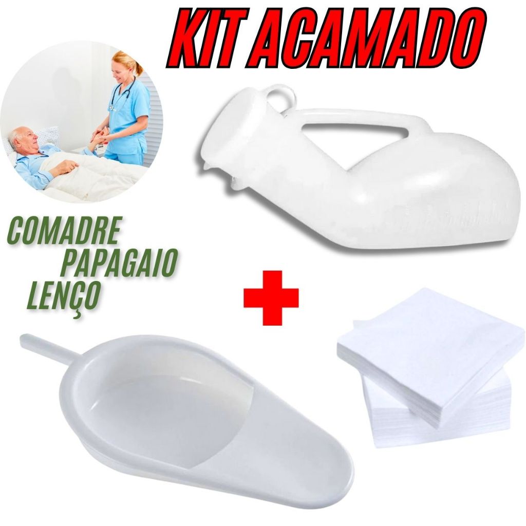 Papagaio 1l + Comadre Plástica Extra Grande Hospitalar Grande 2.5l ...