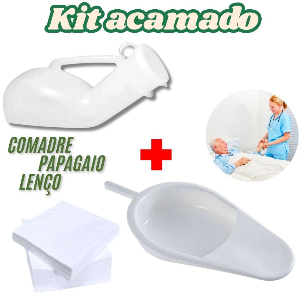 Kit Acamado Papagaio 1l + Comadre Plástica Extra Grande Hospitalar ...