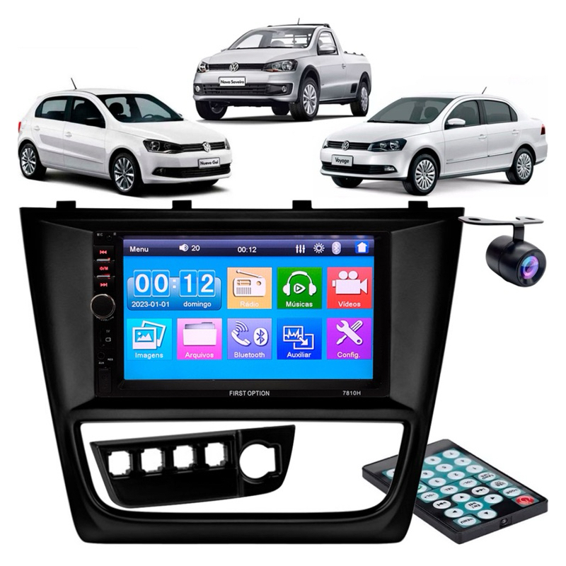 Central Multimídia Mp5 2din Gol Saveiro Voyage G6 2013 2014 2015 2016 Espelhamento Bluetooth ...