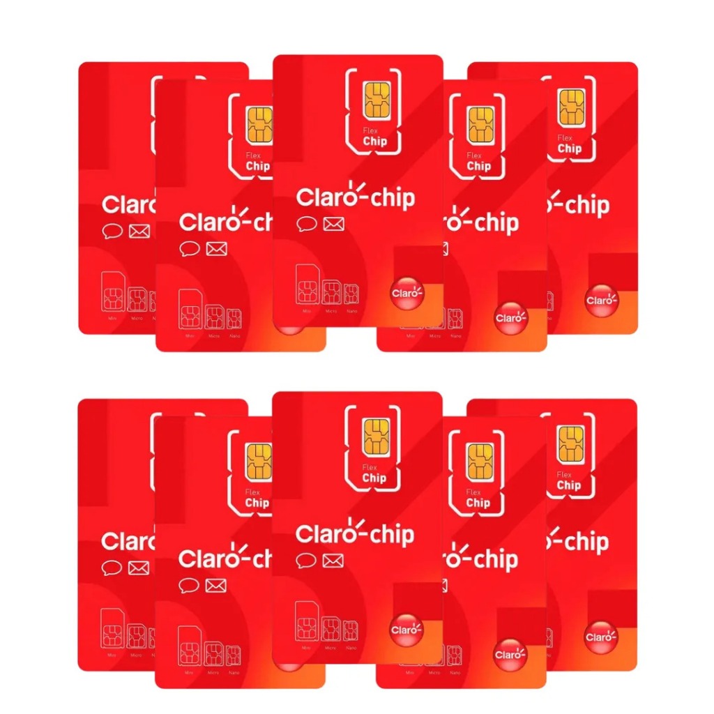 Kit 10 unidades Chips Claro sem crédito | Shopee Brasil