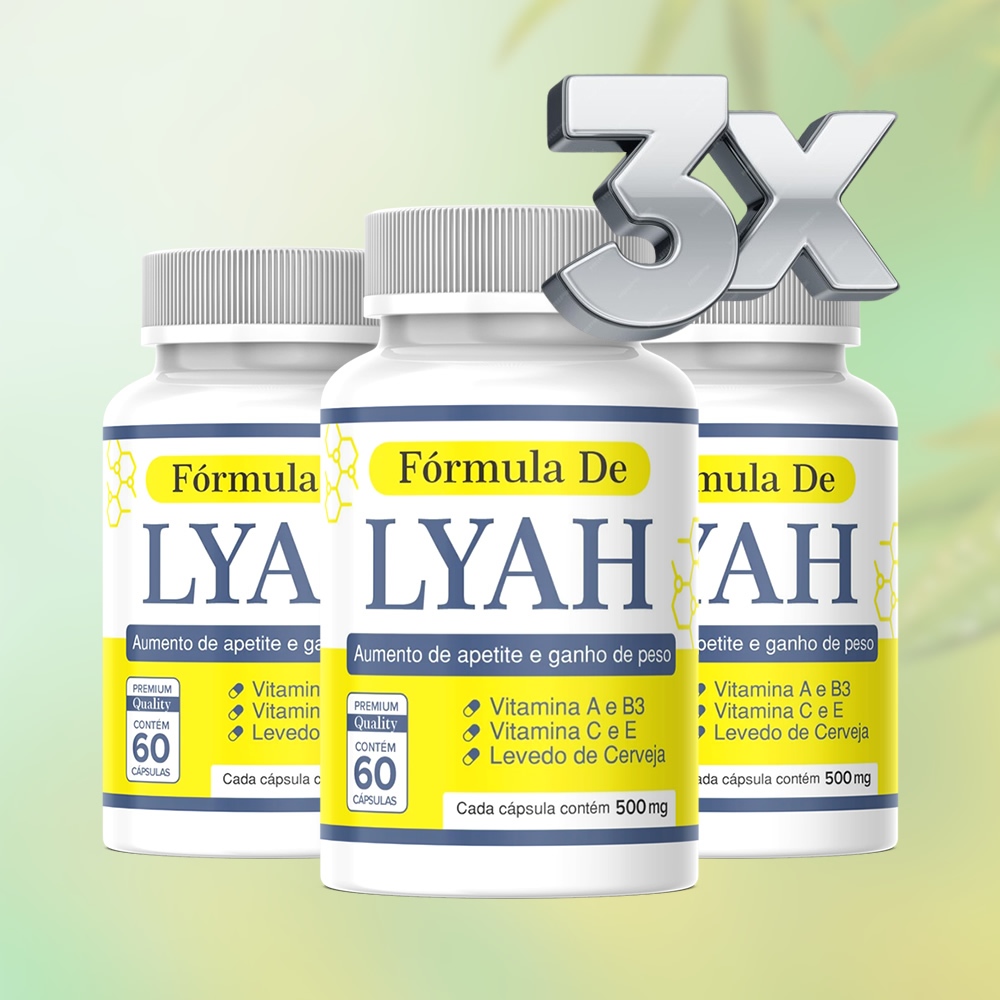 Kit 3 Fórmula de Lyah Natural 180 Cápsulas - Premium - Envio Imediato ...