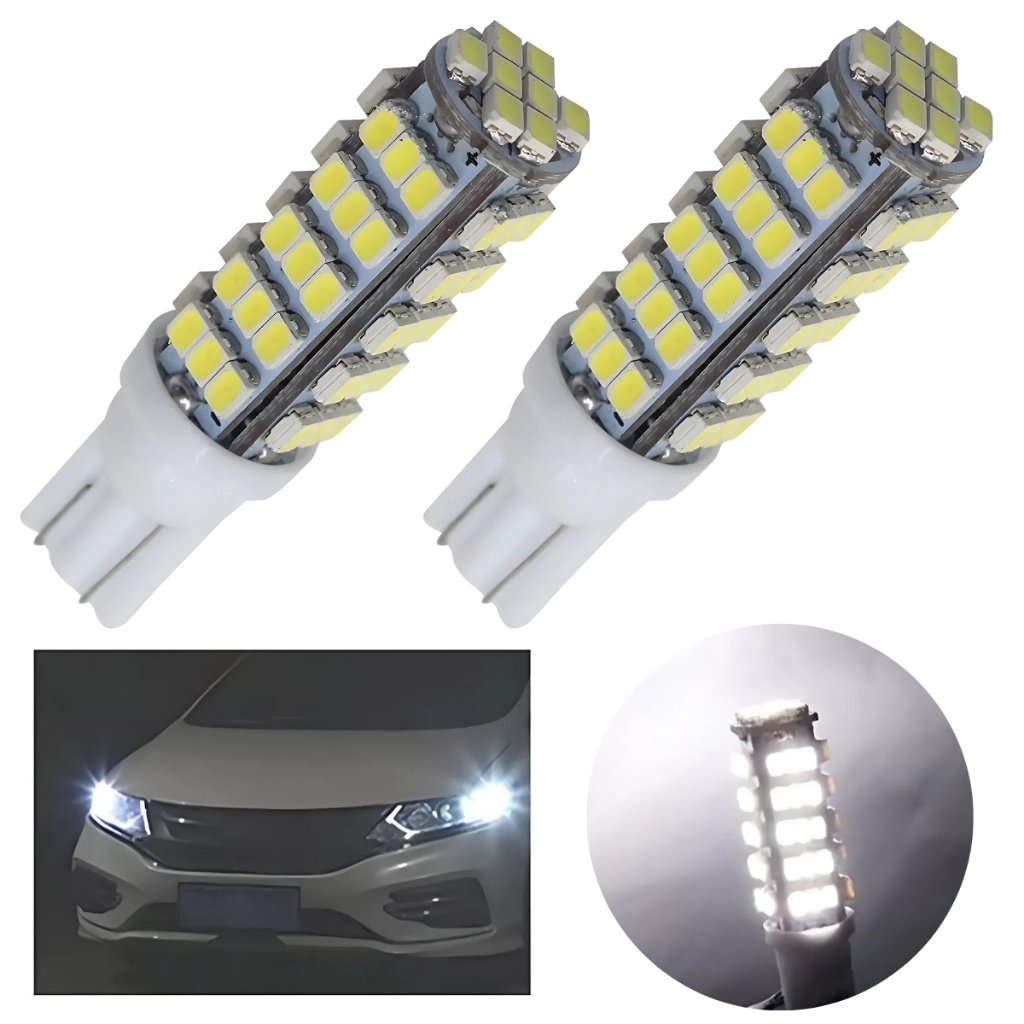 Par Lâmpada led automotiva T10 68 Leds T10 Pingo Farolete Xenon Pingao Torpedo Meia luz | Shopee ...