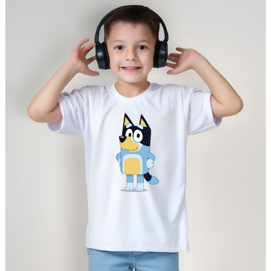 Camiseta Infantil Bluey Blue Desenho Cachorro Azul Irmãos fofinho Blui ...
