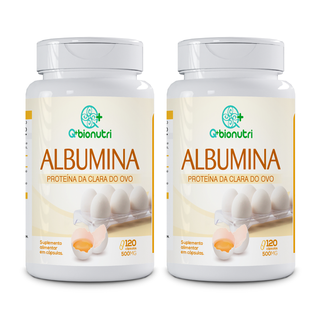 Kit 2x Suplemento Albumina 500mg (120 Cápsulas) - Bionutri | Shopee Brasil