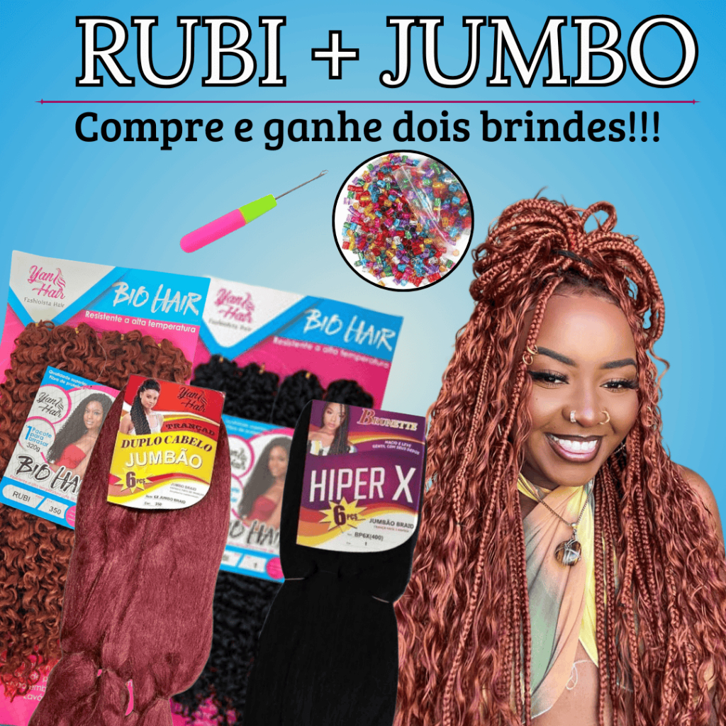 GYPSY BRAID CABELO ORGÂNICO MODELO RUBI + JUMBÃO PARA TRANÇAS | Shopee ...