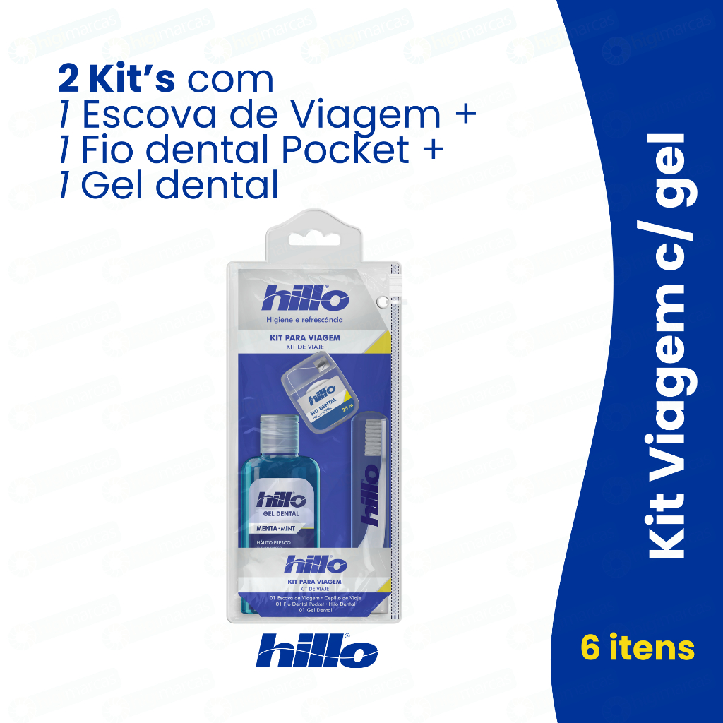 kit 2 Kit Higiene Bucal Viagem c/ Gel Hillo | Shopee Brasil