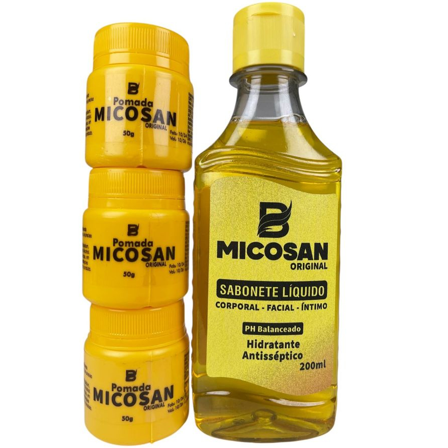 Kit Micosan Para Micoses e Manchas com Pomada e Sabonete Líquido 4 Un ...