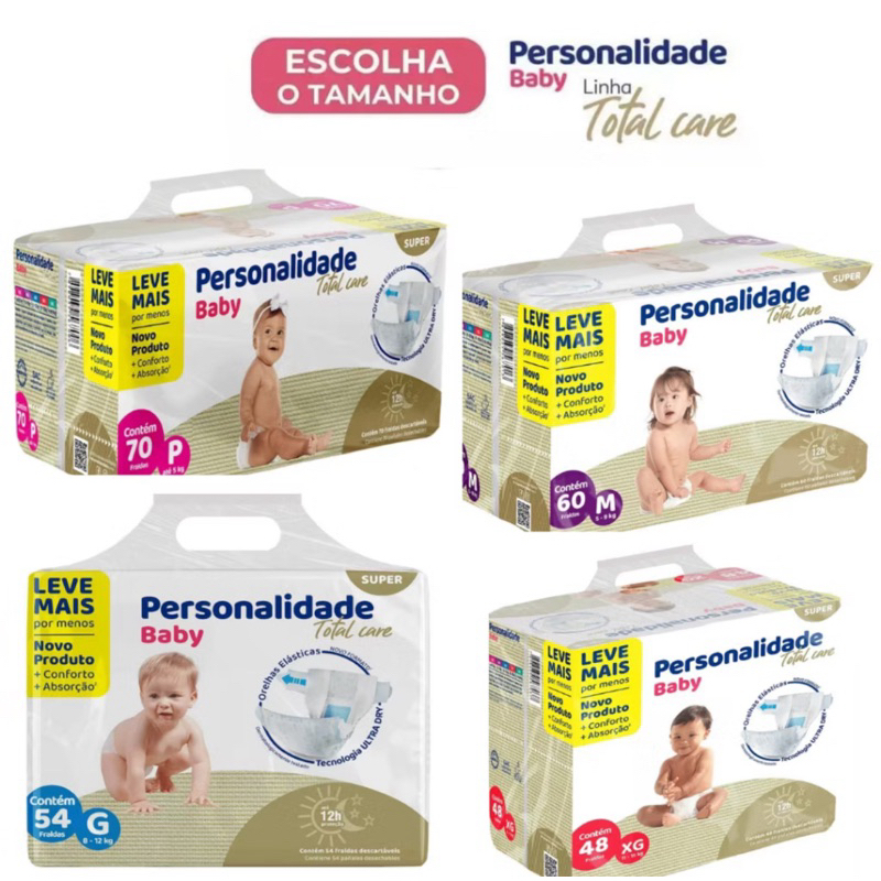 Fralda Descartável Infantil Personalidade Baby Total Care | Shopee Brasil