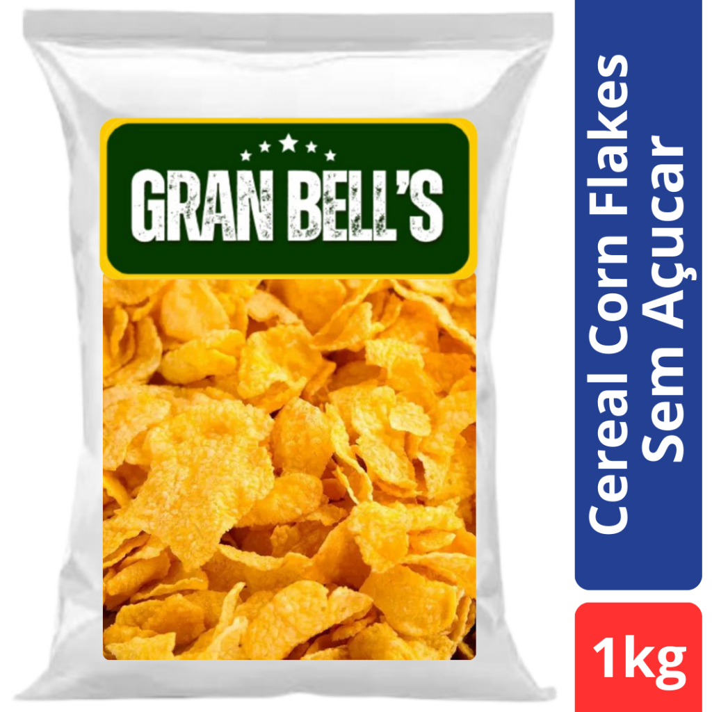 Flocos De Milho Sem Açúcar Cereal Matinal Corn Flakes GRAN BELL'S 1kg ...